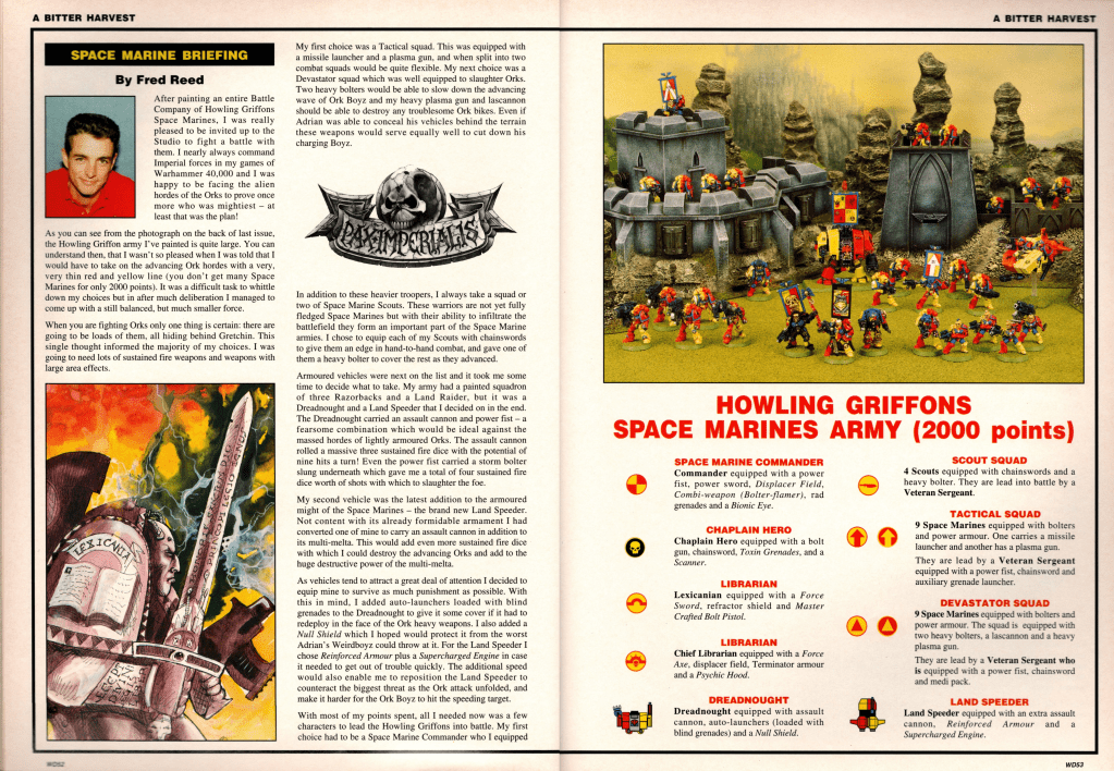 A Bitter Harvest: Fred Reed’s Old School Howling Griffons Space Marines ...