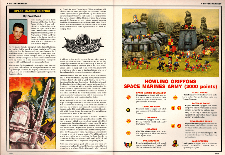 A Bitter Harvest: Fred Reed’s Old School Howling Griffons Space Marines ...